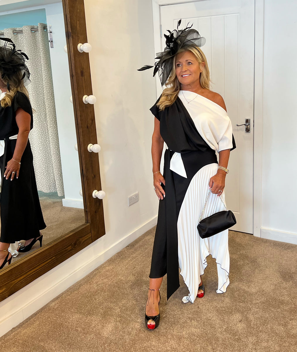 Kevan Jon Lucy dress black and ivory – Deja Elite Boutique