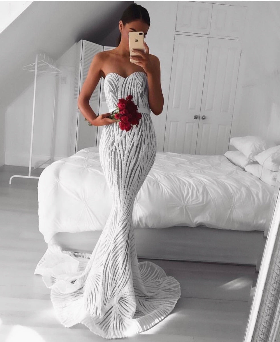 Sienna sequin fitted prom dress , bridesmaid, wedding dress – Deja ...